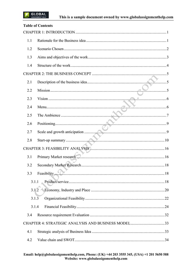 Business Plan Assignment Sample | PDF