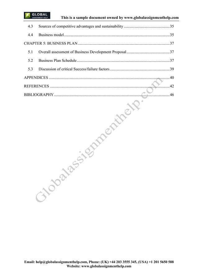 Business Plan Assignment Sample | PDF