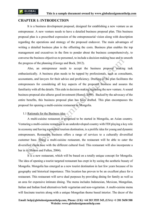 Business Plan Assignment Sample | PDF