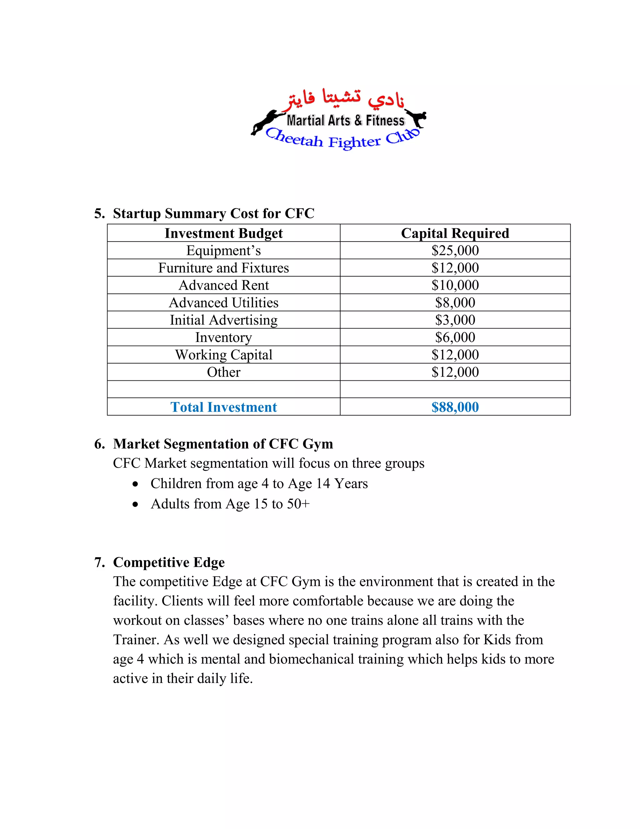 Business plan cfc | PDF
