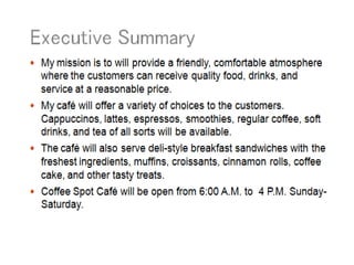 Business plan coffee shop | PPTX