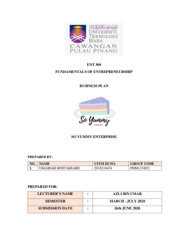 UiTM - Business Plan (ENT300) | PDF