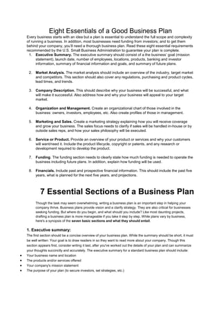 Business plan essentials | PDF