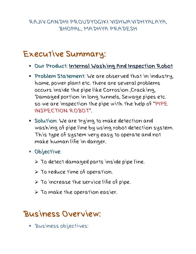 PIPE INSPECTION ROBOT | PDF