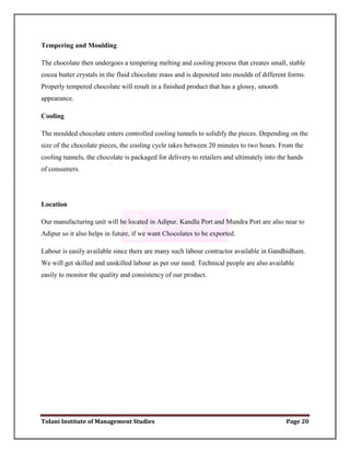 Business Plan for Starting a Chocolate Company | DOCX