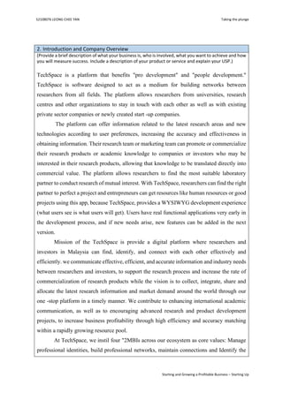 Business Plan_TechSpace.pdf | Information Services Industry | Industries