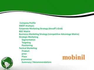 Business plan mobinil | PPTX