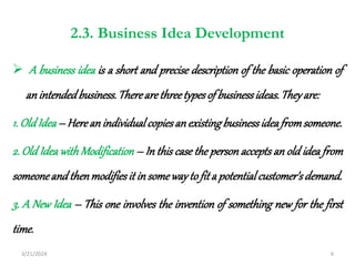 Entrepreneurship: Business planning Chapter Two | PPTX