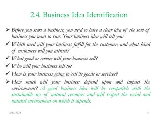 Entrepreneurship: Business planning Chapter Two | PPTX