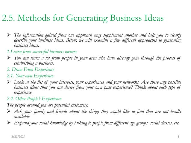 Entrepreneurship: Business planning Chapter Two | PPTX | Startups ...