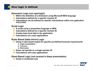 Business planning and consolidation 5.x%3a logic explained%2c part 1 | PDF