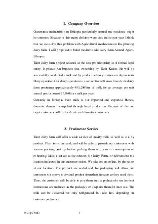 Business plan on_dairy | PDF