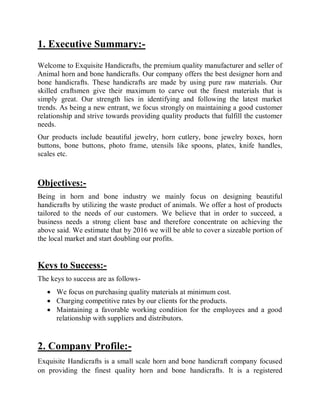 Business plan on exquisite handicraft | PDF