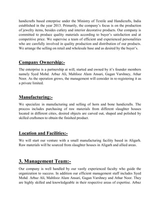Business plan on exquisite handicraft | PDF | Jewelry Making | Arts and ...