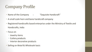 Business plan on exquisite handicraft | PPTX