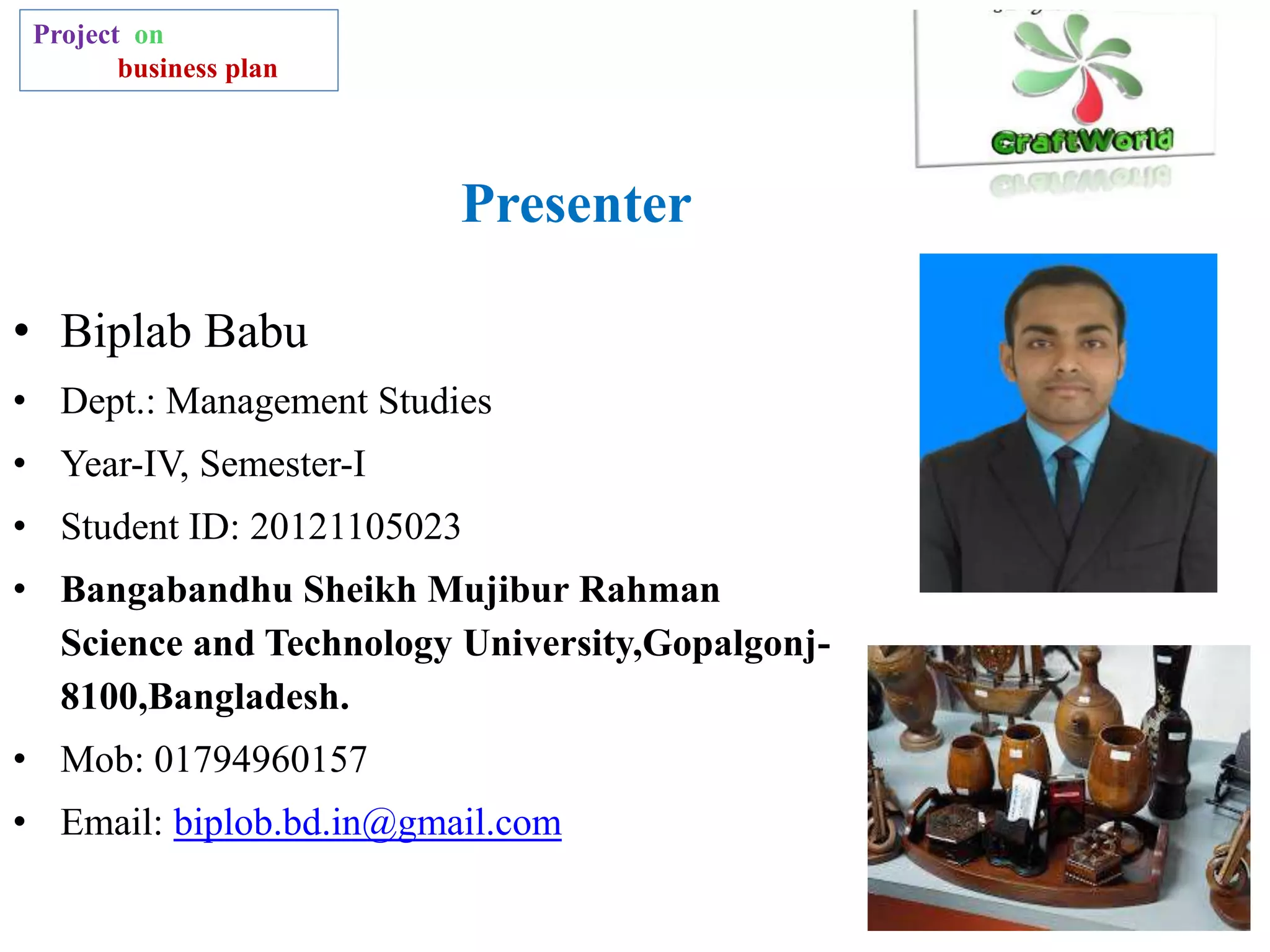 Business plan on handicraft | PPTX