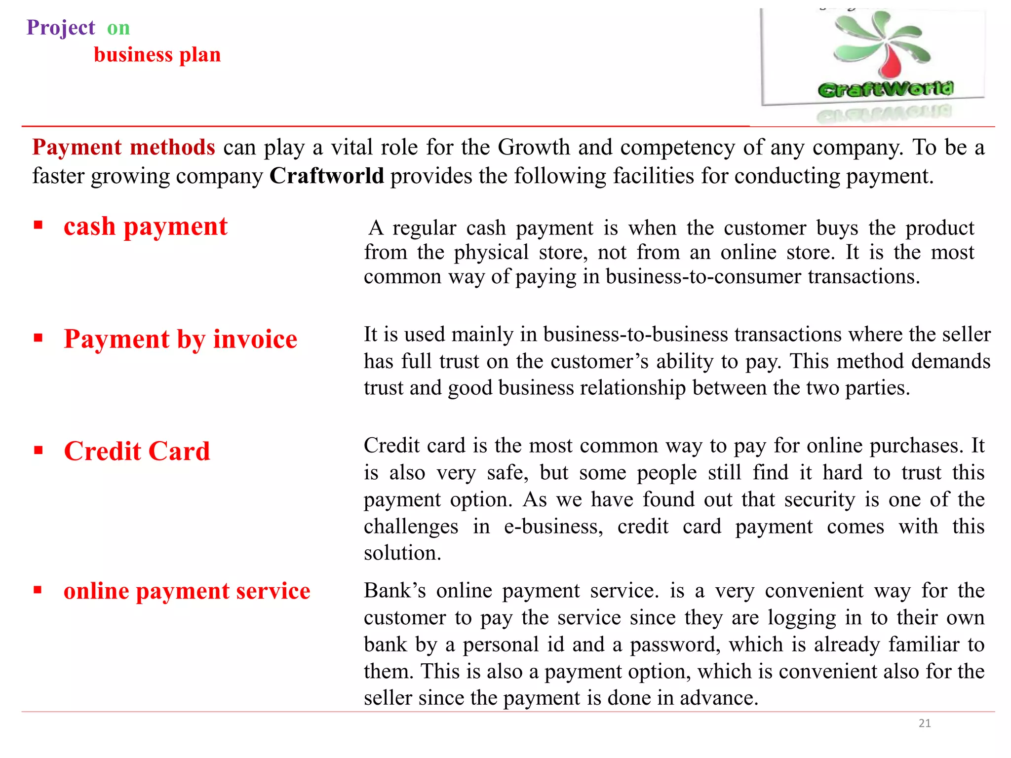 Business plan on handicraft | PPTX