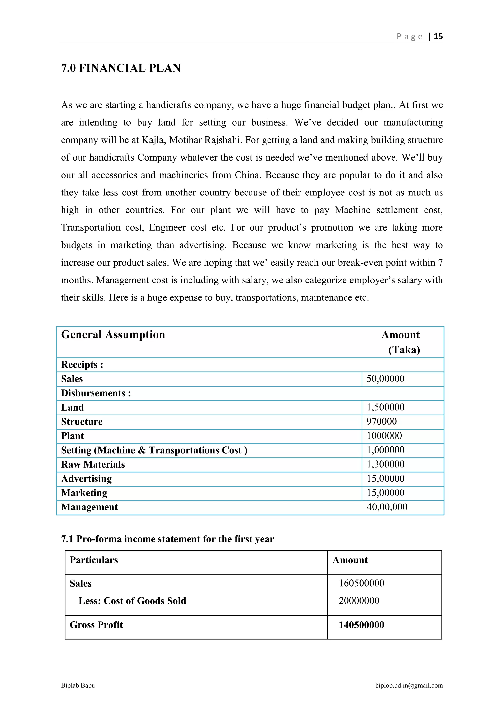 Business plan on handicraft .. doc | PDF