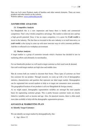 Business plan on handicraft .. doc | PDF