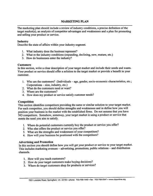 Business Plan Outline | PDF