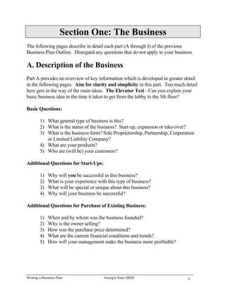 Business plan outline | PDF