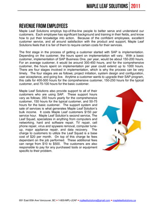 MIS SAP Business Plan | PDF