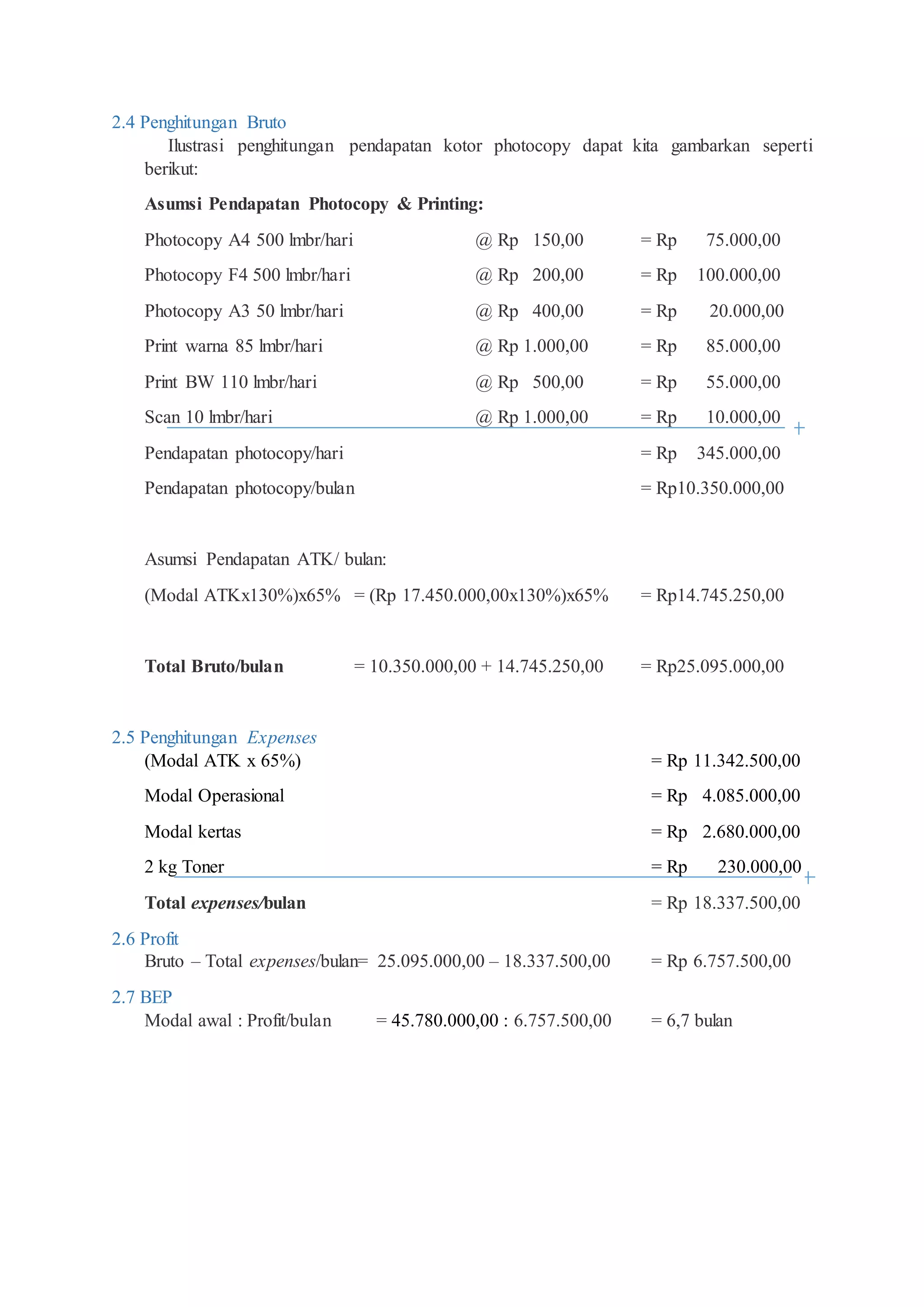 Business plan photocopy atk | DOCX