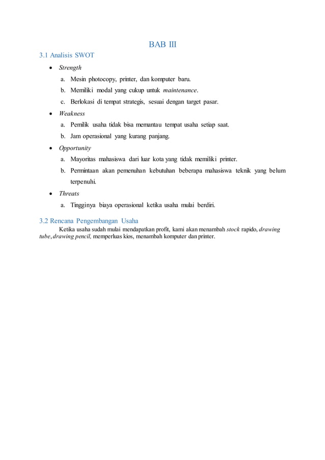 Business plan photocopy atk | DOCX