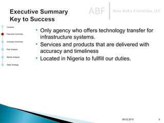 Business plan presentation slide abf | PPT