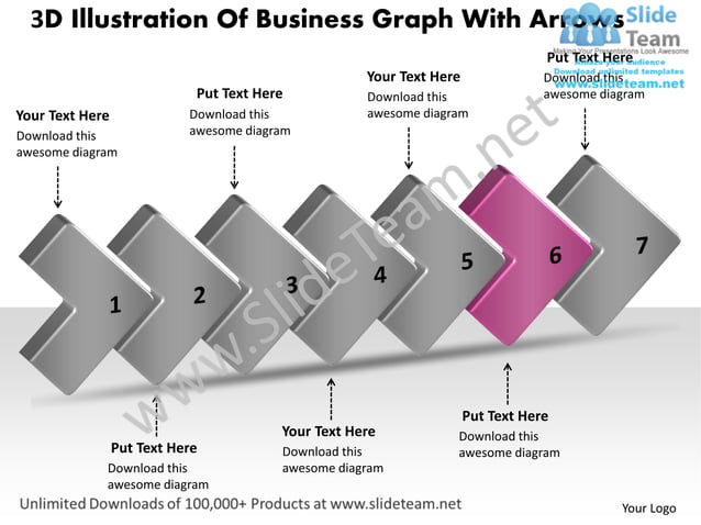 Business plan presentation template 3d illustration of graph with ...