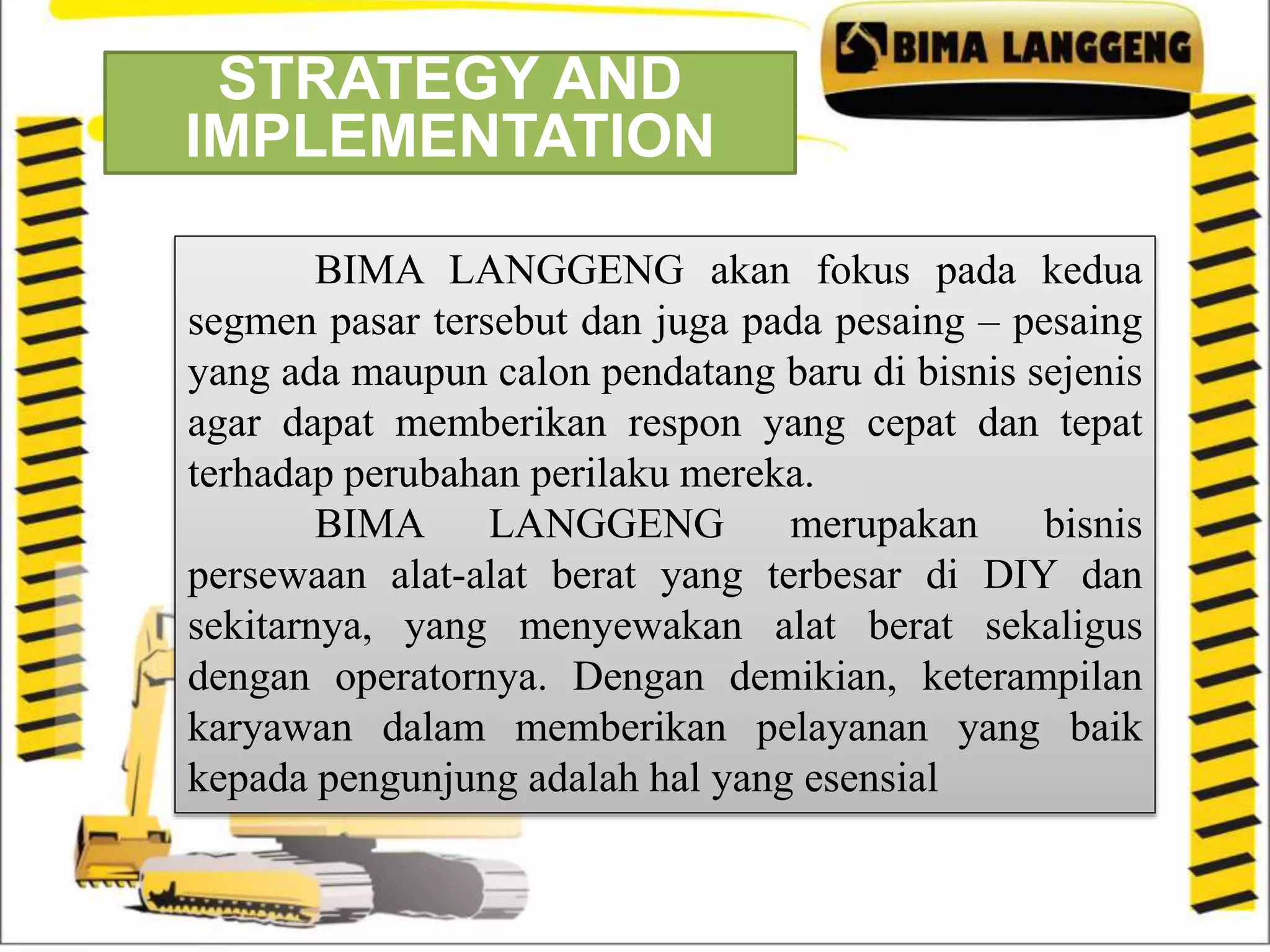 Business plan rental alat berat bima langgeng | PPTX