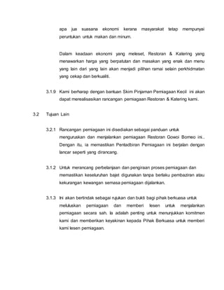 Rancangan Perniagaan Restoran | DOCX