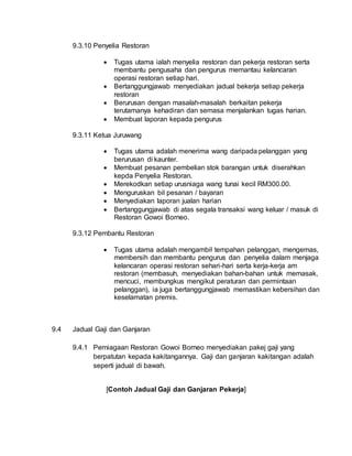 Rancangan Perniagaan Restoran | DOCX