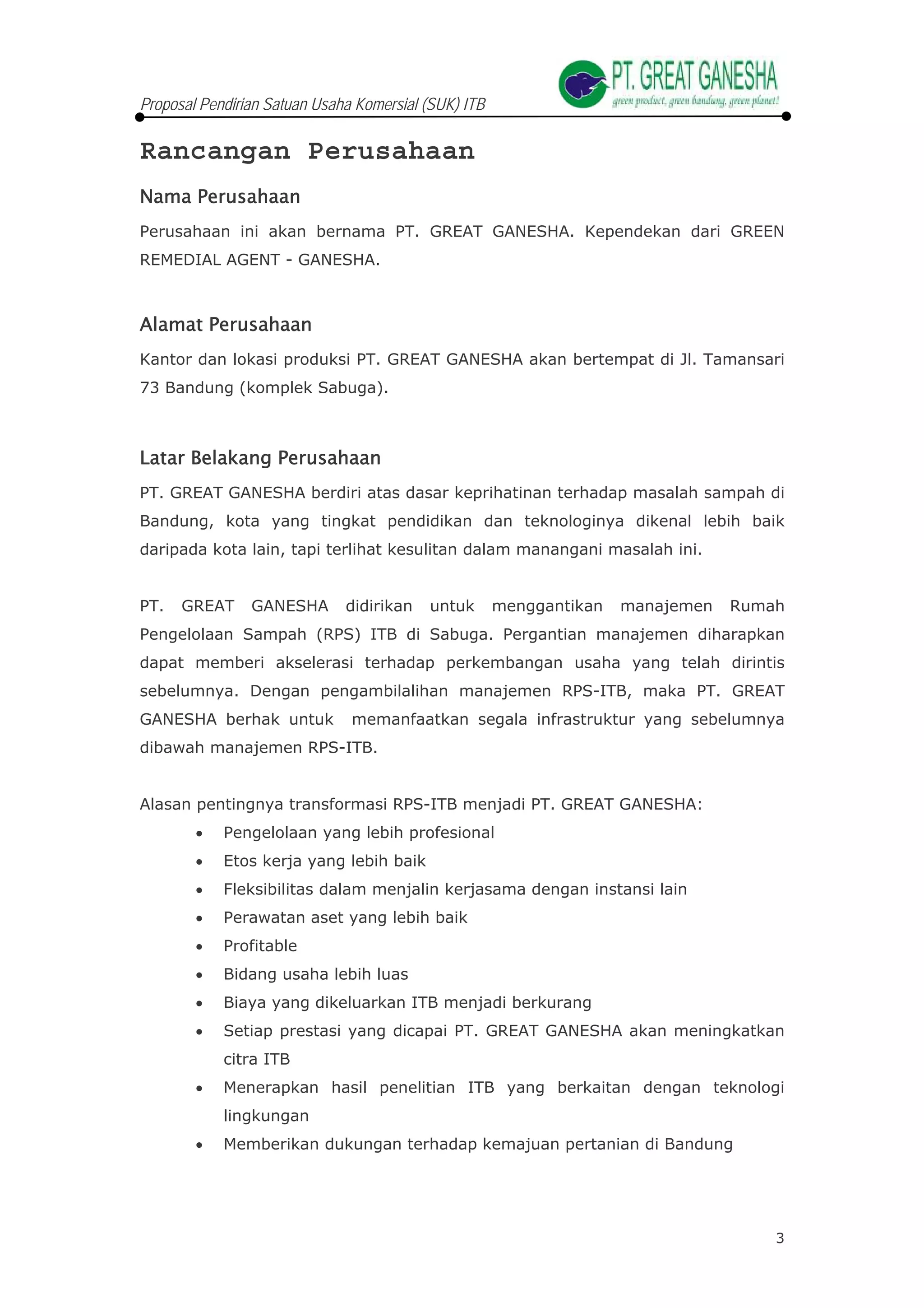 Business plan rumah pengolahan sampah | PDF