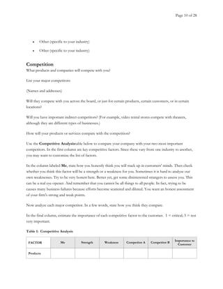 Business plan template | DOCX