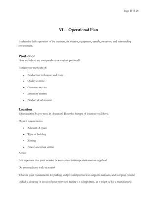 Business plan template | DOCX