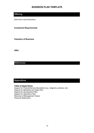 Business plan template | DOC