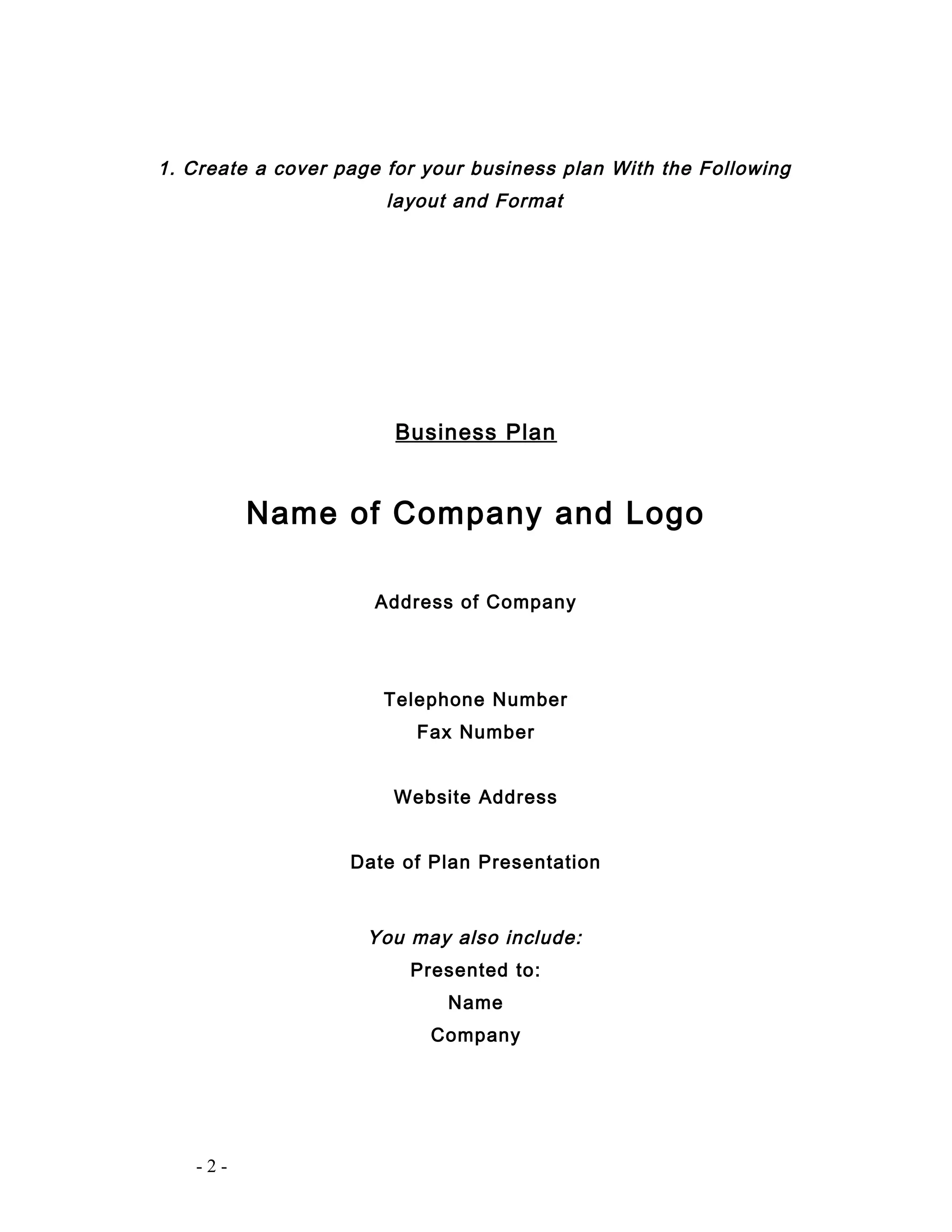 Business plan template1 | DOC