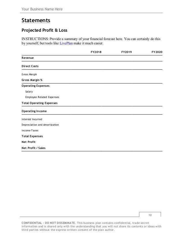 Business Plan Template - Free Download on Bplans.com