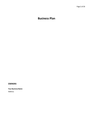 Business plan template i | DOCX | Business Accounting & Finance | Business