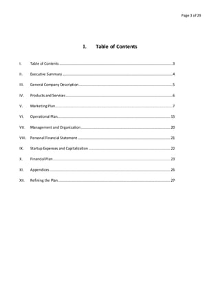 Business plan template i | DOCX