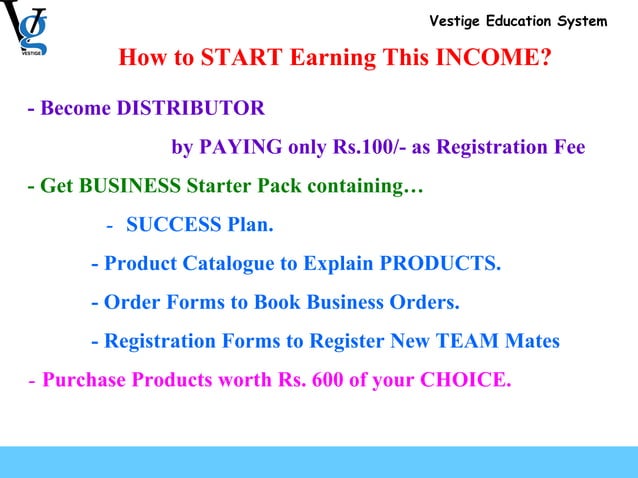 Vestige Business Plan | PPS | Nutrition | Healthy Living