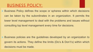 Business policy - strategic management | PPTX
