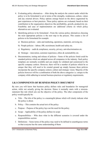 Business policy concept,examples,synergy | PDF | Business | Business ...