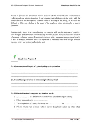 Business policy concept,examples,synergy | PDF | Business | Business ...