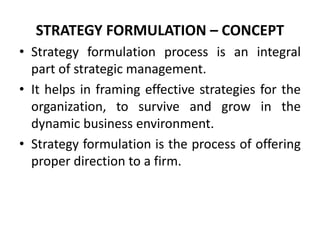 Formulation of Business Strategies in Business policy and strategy | PPT