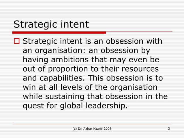 Business policy 2 hierarchy of strategic intent | PPT
