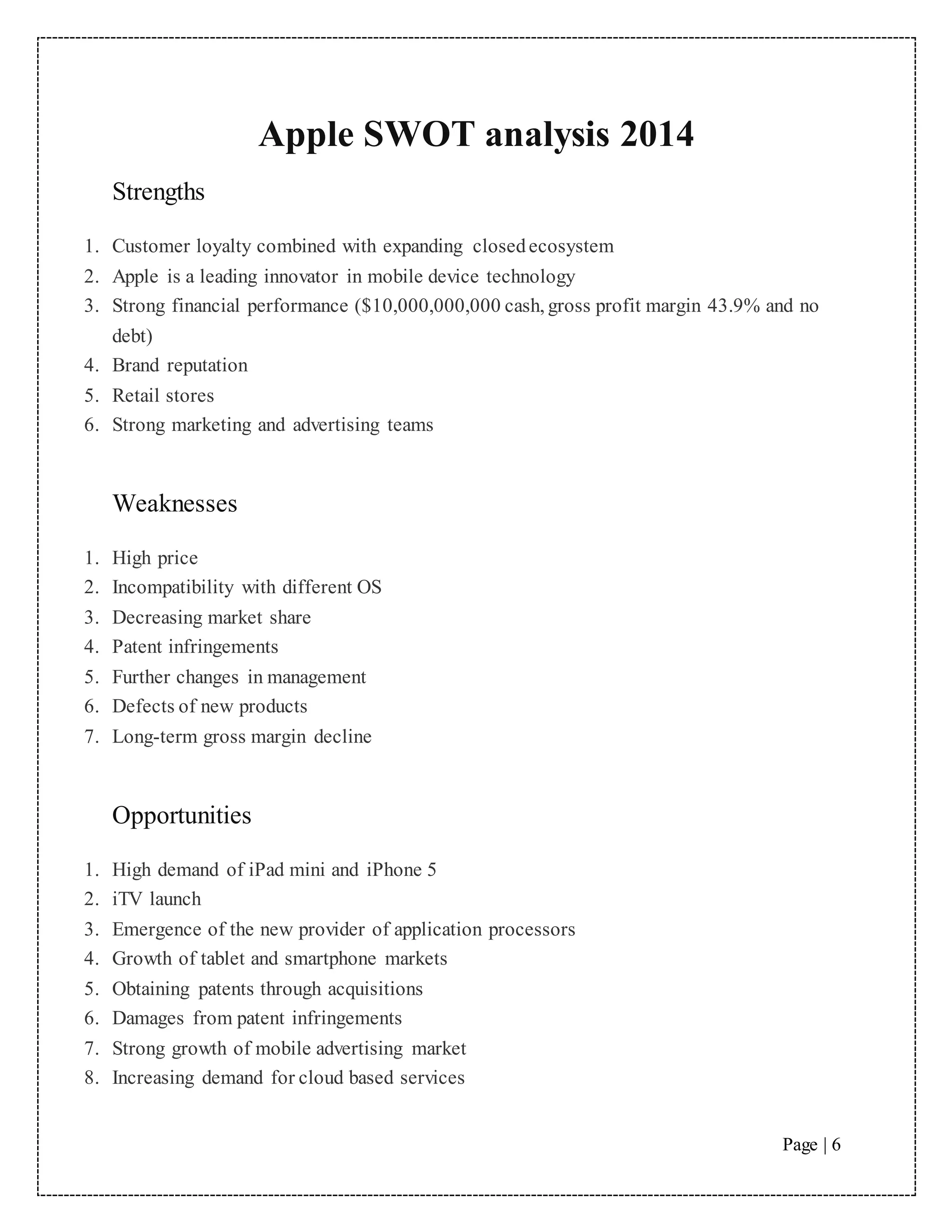 SWOT analysis of apple | DOCX
