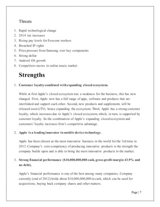 SWOT analysis of apple | DOCX