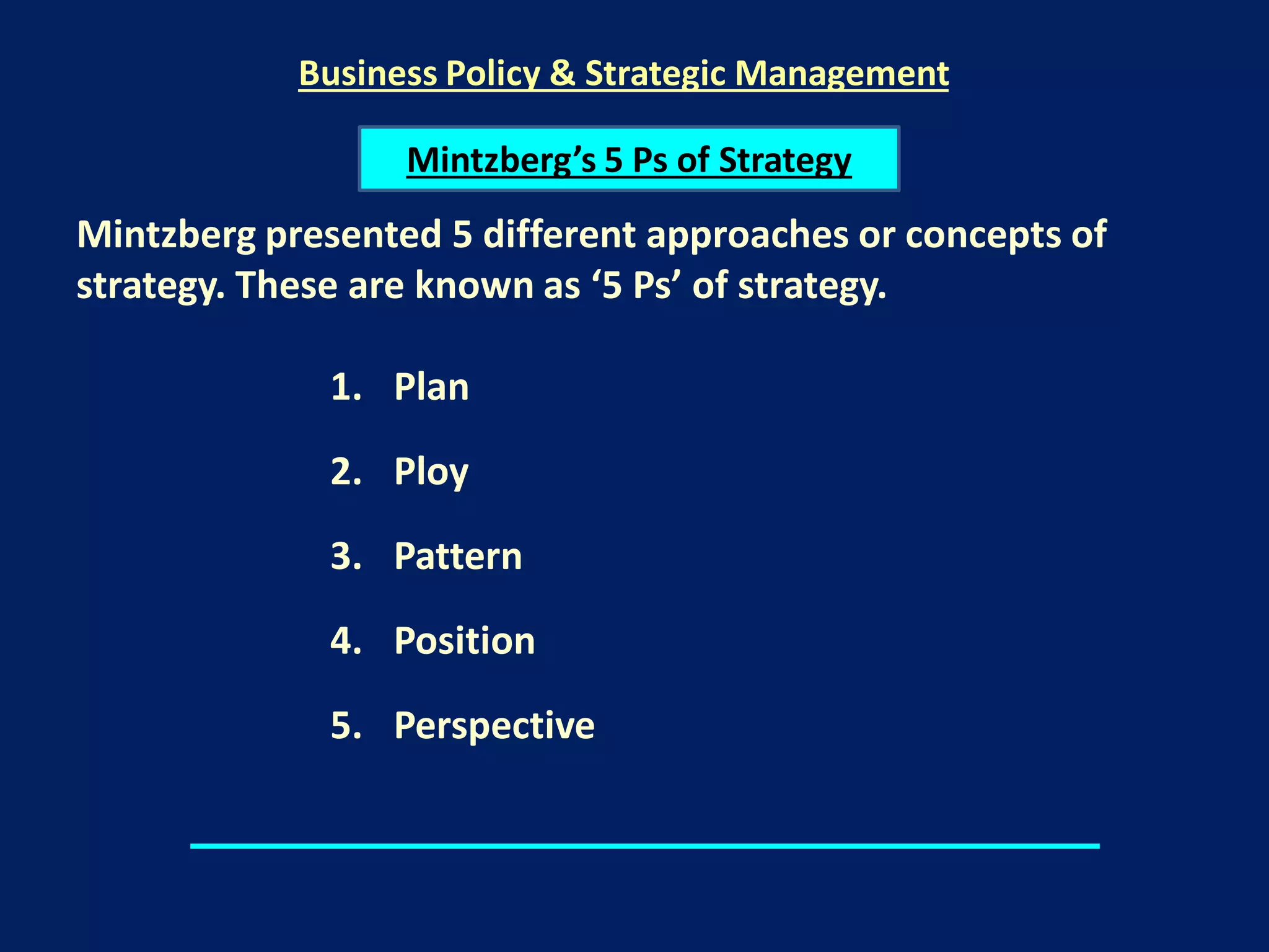 Business policy & strategic management | PDF